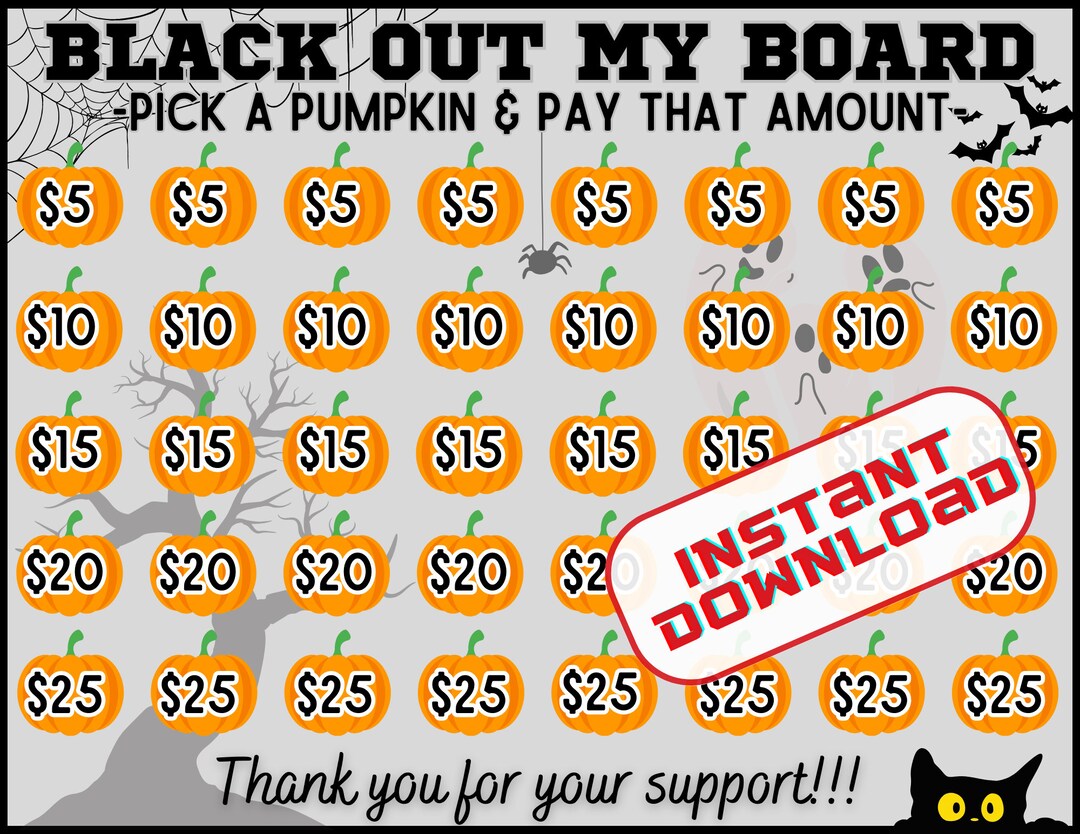 Pumpkin Halloween Fundraiser Black Out My Board, Halloween, Fundraiser ...