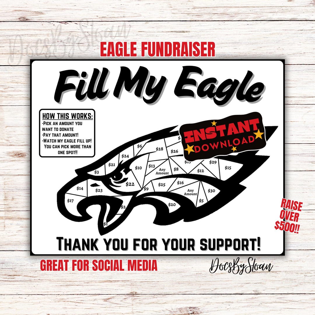 Eagle Fundraiser, Fill My Eagle, Pick a Date to Donate, Black Out My Board, Pay the Date ...