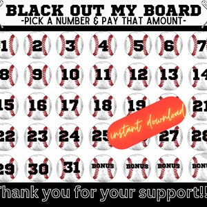 Baseball Pick a Date to Donate, Fundraiser, Pay the Date, Black Out My ...