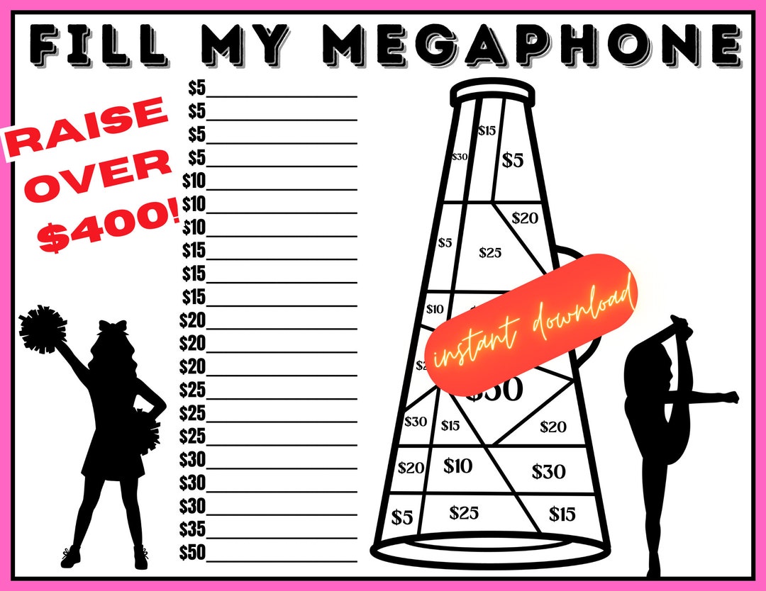 Cheerleading Fundraiser, Fill My Megaphone, Black Out My Board, Pick a ...