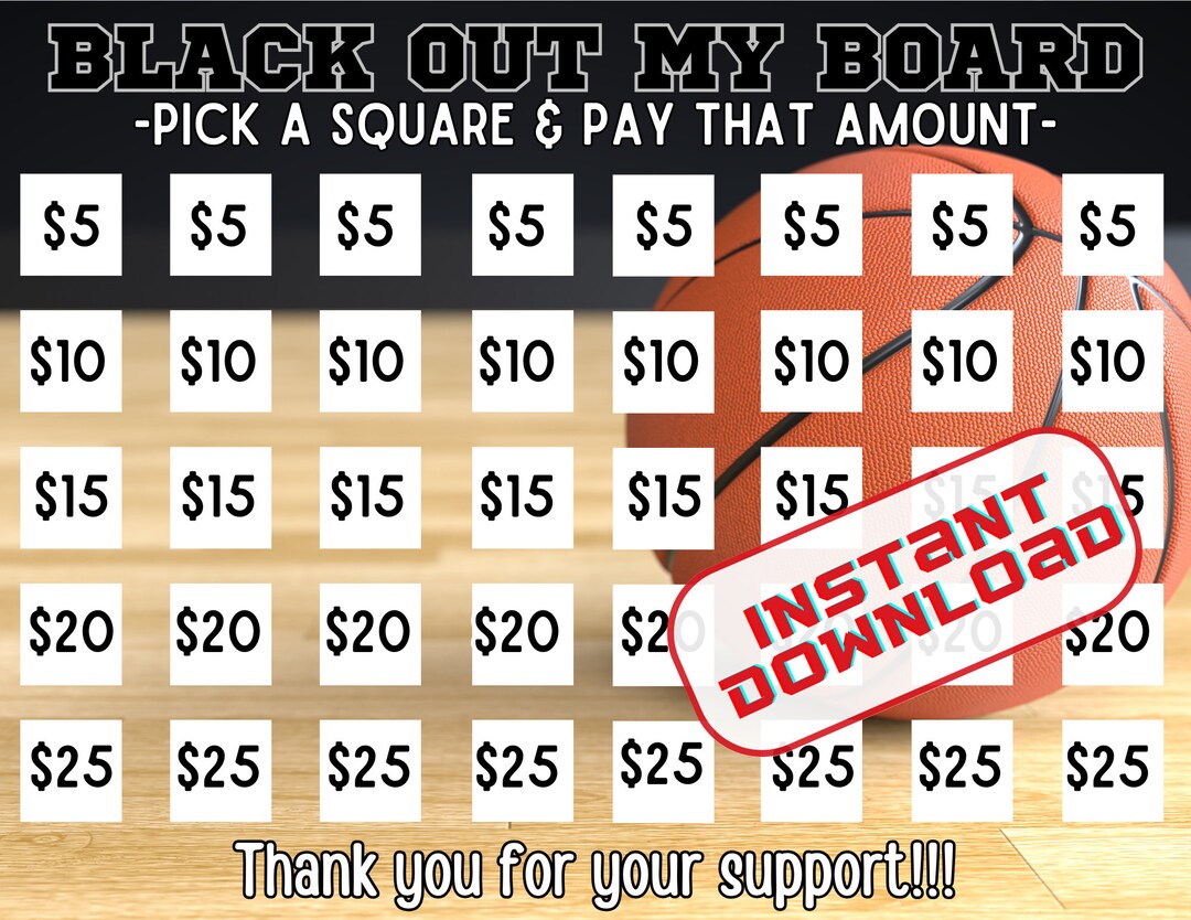 Basketball Black Out My Board, Pick a Date to Donate, Pay the Date ...