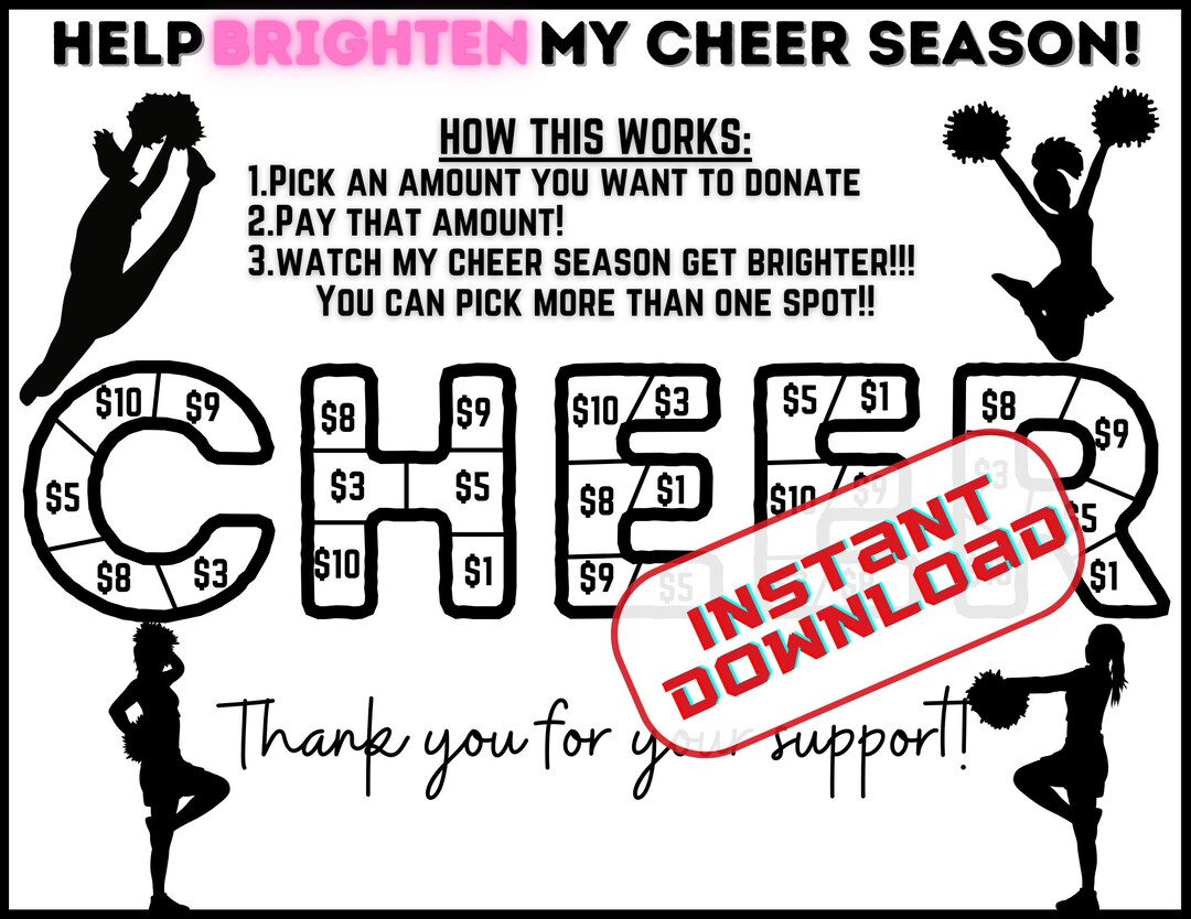 Cheerleading Fundraiser, Color My Season, Brighten My Season, Black Out ...
