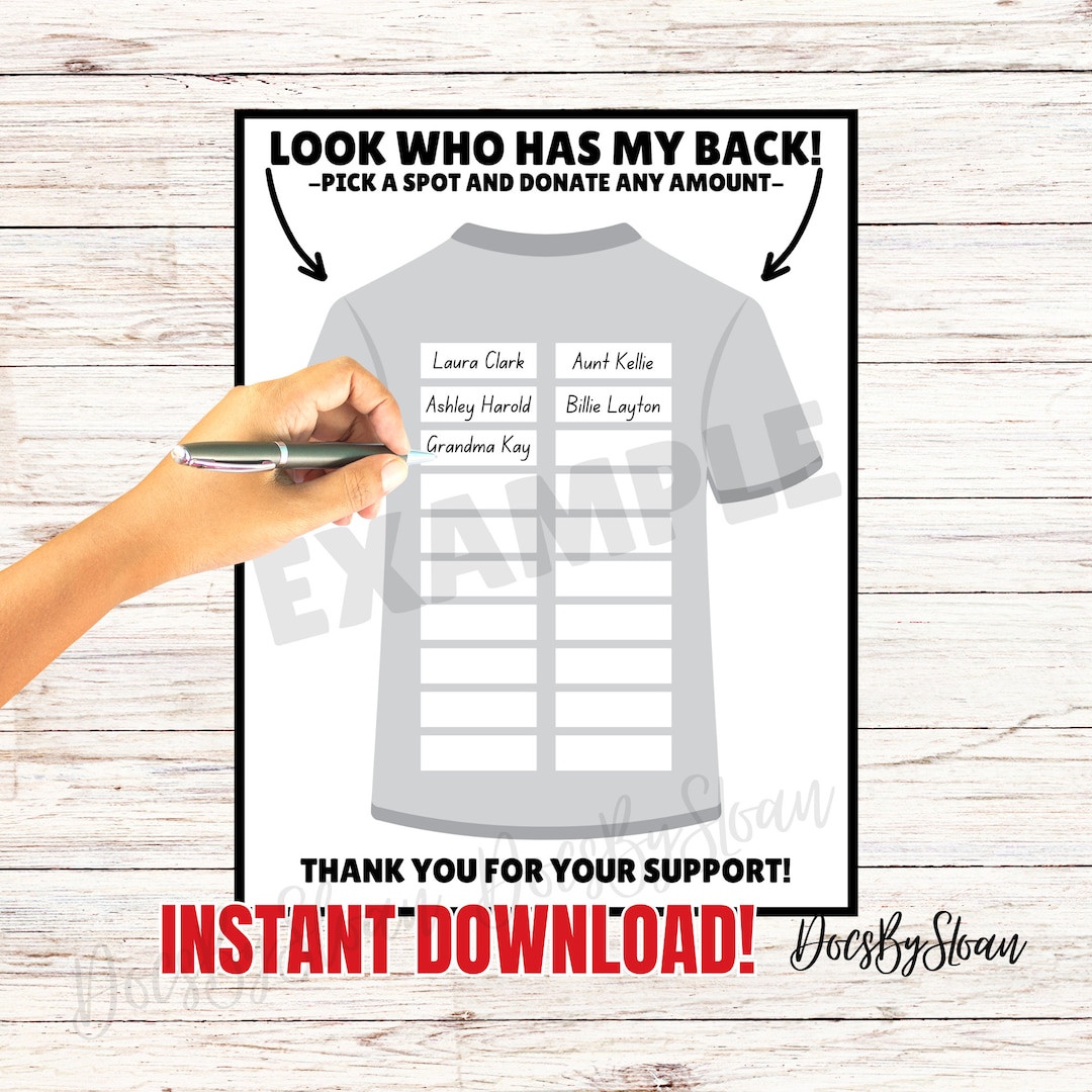 Look Who Has My Back Fundraiser, Digital Fundraiser, Cheer, Softball ...
