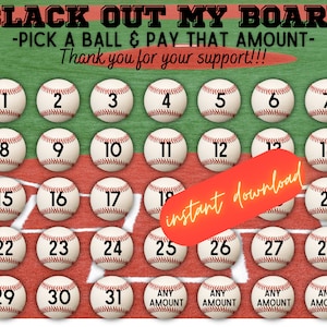 Baseball Pick a Date to Donate, Fundraiser, Pay the Date, Black Out My ...
