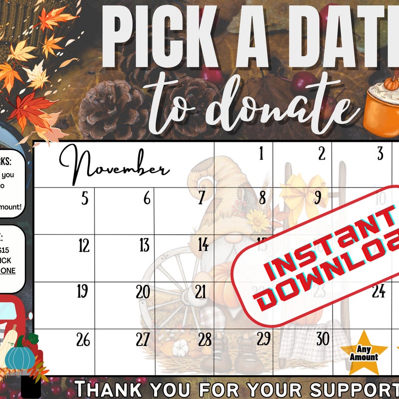 November Calendar - Etsy