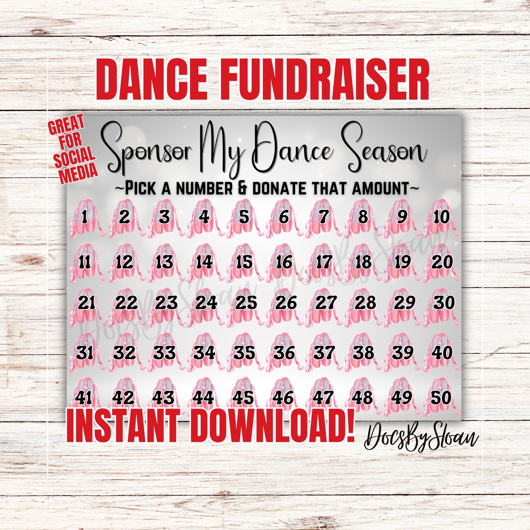 DANCE Calendar Fundraiser, 50 Sponsor My Season, Pick a Date to Donate ...