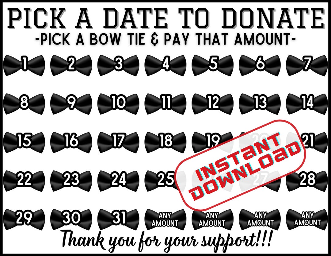Bow Tie Pick a Date to Donate, Black Out My Board, Fundraiser, Prom ...