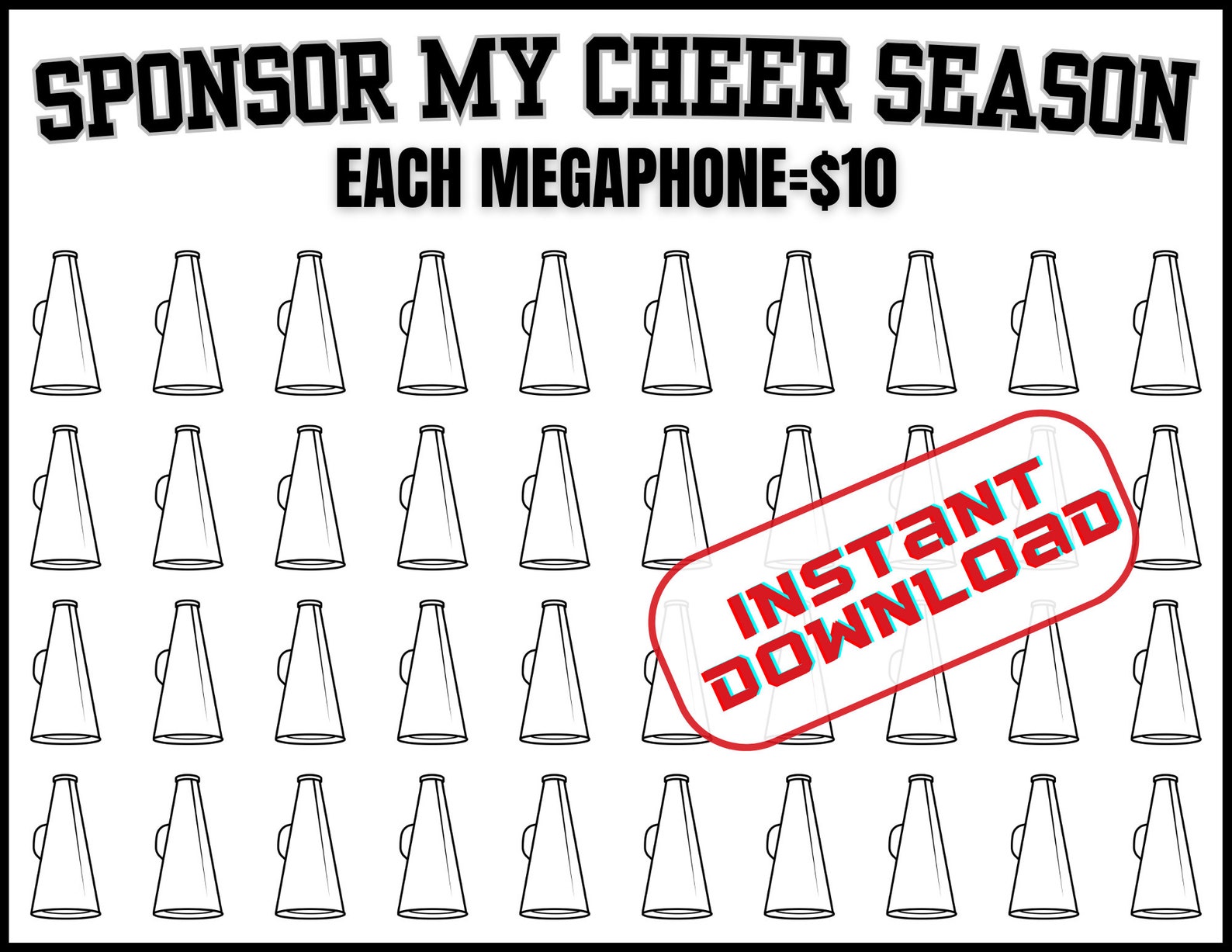 Cheerleading Fundraiser, Sponsor Megaphone, Black Out My Board, Pick a ...