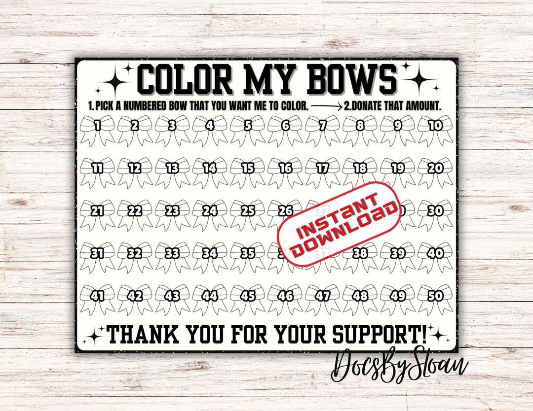 Cheer Fundraiser, Bow Fundraiser, Black Out My Board 50, Pick a Date to ...