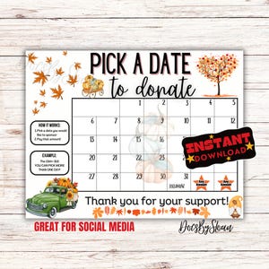 October Pick a Date to Donate, All Purpose, Pay the Datee, Fundraiser ...