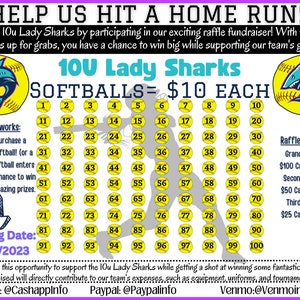 Softball Editable Raffle, Softball Fundraiser Template, Flyer, Softball ...