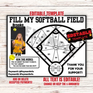 Editable Softball Fundraiser, Fill My Softball Field Fundraiser ...