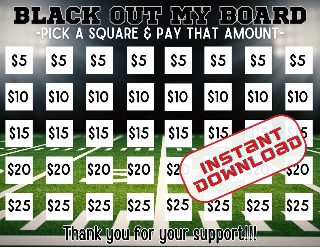 Football Black Out My Board, Pick a Date to Donate, Pay the Date,black ...