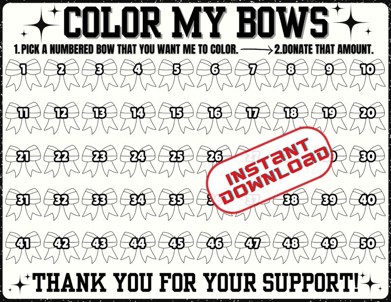 Cheer Fundraiser, Bow Fundraiser, Black Out My Board 50, Pick a Date to ...