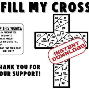 Fill My Cross Fundraiser, Church Fundraiser, Church Camp Pick a Date ...
