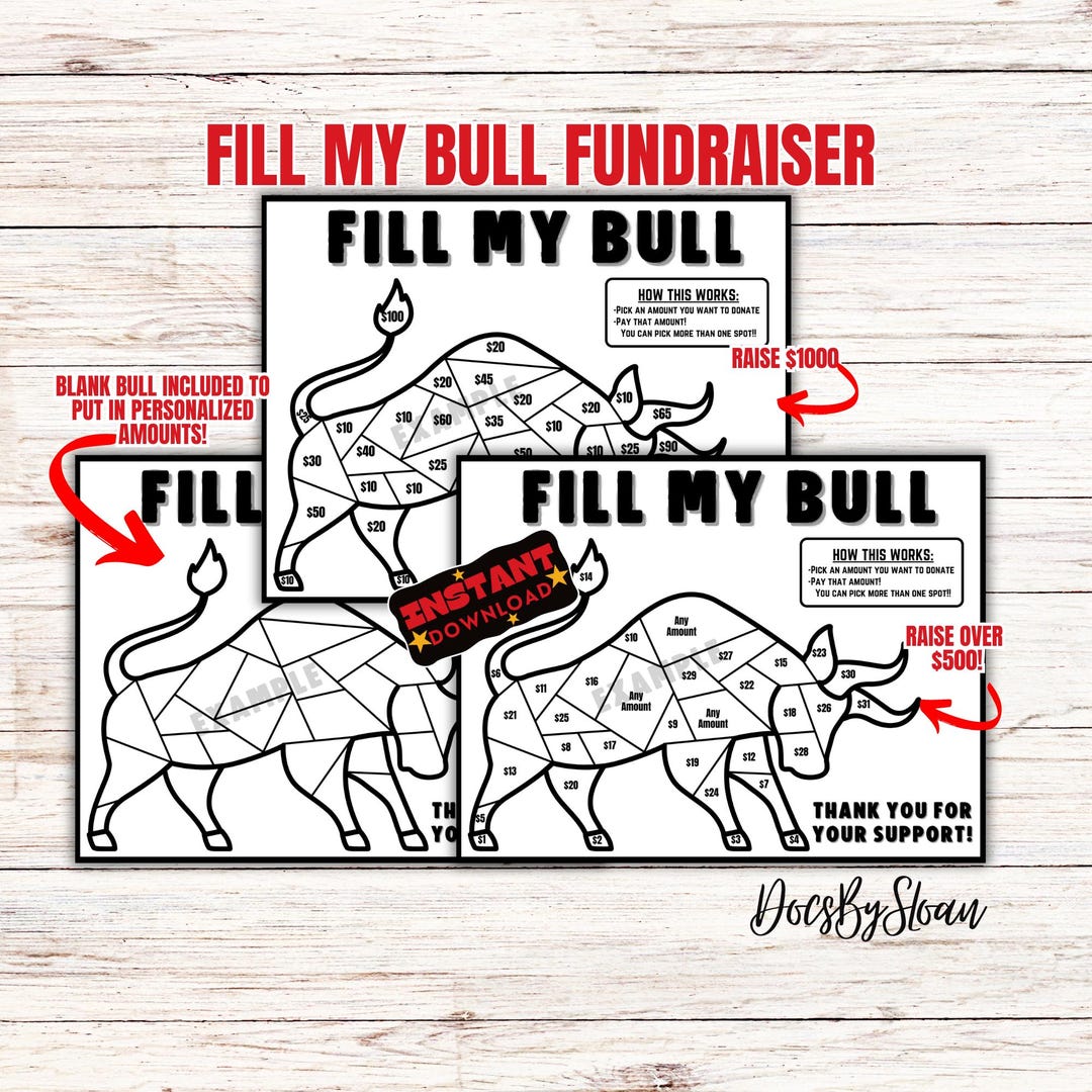 Fill My Bull Fundraiser, Rodeo Fundraiser, Bull Pick a Date, Black Out ...