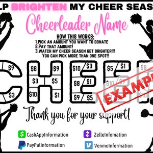 EDITABLE Cheer Fundraising Template Pick a Date Fundraiser Calendar ...
