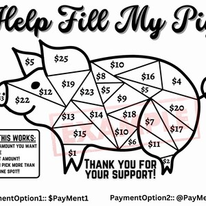 Editable Pig Fundraiser, Fill My Pig Fundraiser, Rodeo Pick a Date ...