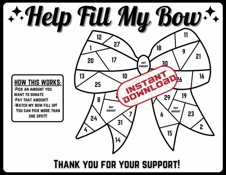 Fill My Bow Fundraiser, Cheerleading Fundraiser, Color My Season ...