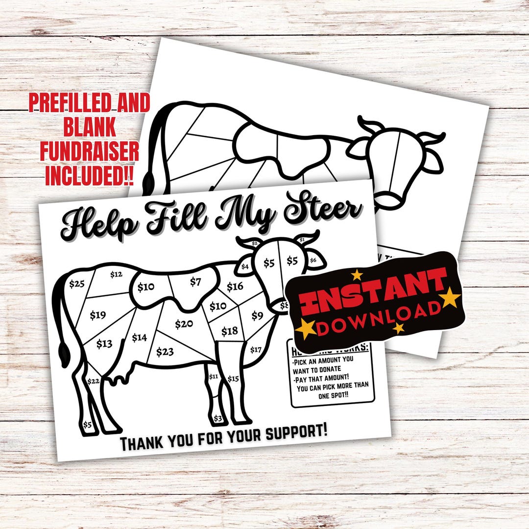 Fill My Steer, Black Out Board, Pick a Date to Donate, Digital Print ...