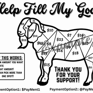 Editable Goat Fundraiser, Fill My Pig Fundraiser, Rodeo Pick a Date ...