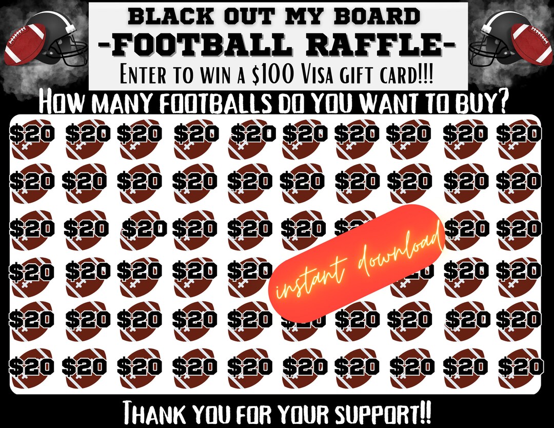 Football Black Out My Board, Football Raffle, Flyer, Football ...