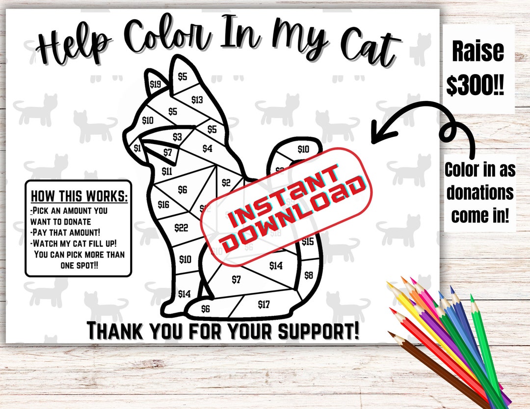 Fill My Cat, Black Out Board, Pick a Date to Donate, Digital Print ...