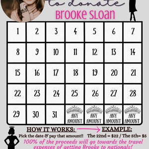 EDITABLE Pageant Template, Personalized Pick a Date to Donate ...