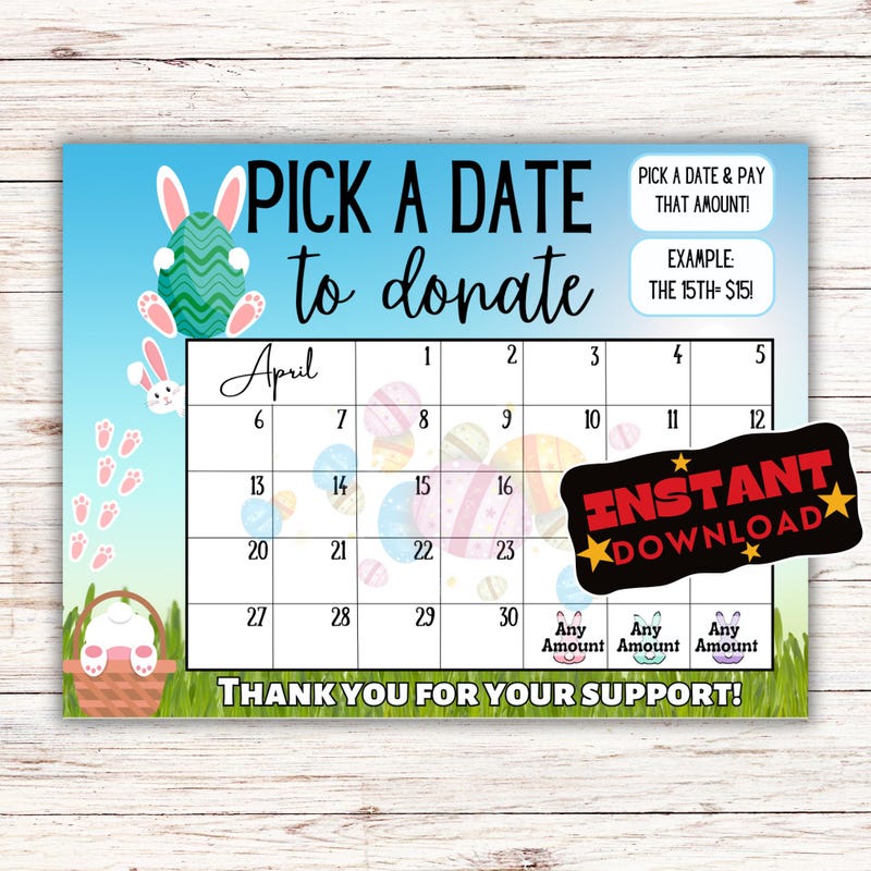 April Theme Calendar - Etsy