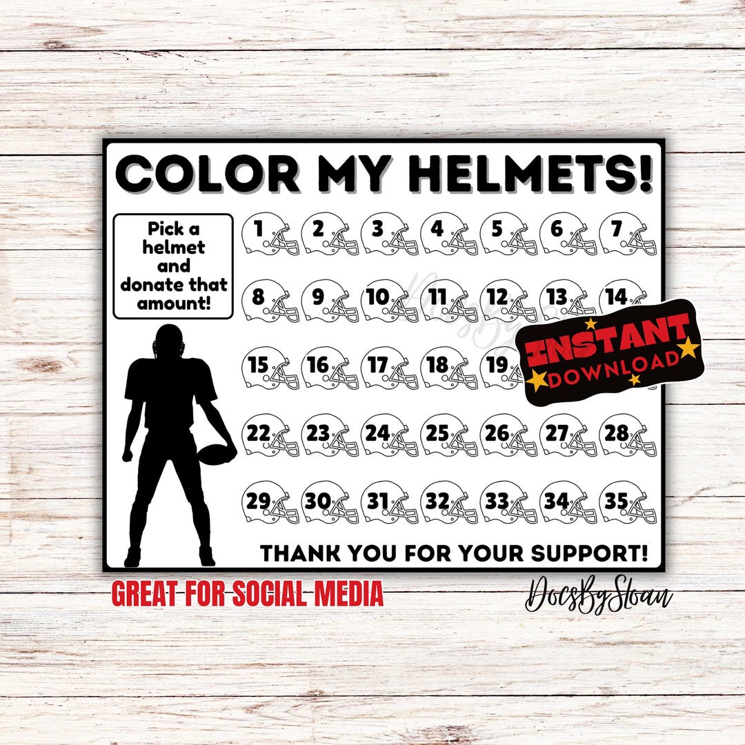 Football Fundraiser, Fill My Football Helmet Fundraiser, Football Pick ...