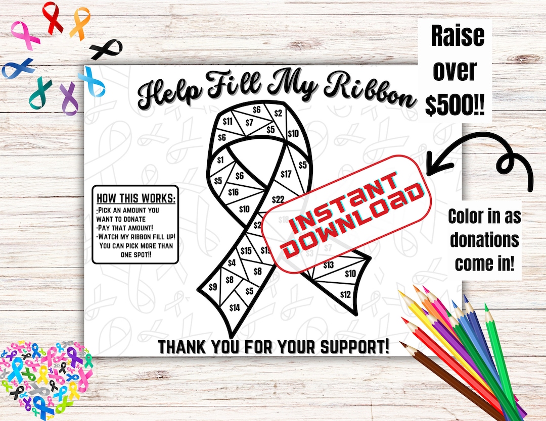 Fill My Ribbon, Cancer Fundraiser, Cancer Awareness, Fill Ribbon, Black ...