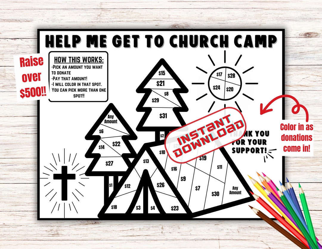 Church Camp Fundraiser, Pick a Date to Donate,, Fundraiser, Pay the ...