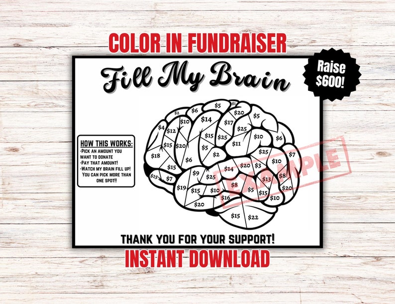 Fill My Brain, Brain Fundraiser, Fill Brain, Black Out Board, Pick Date ...