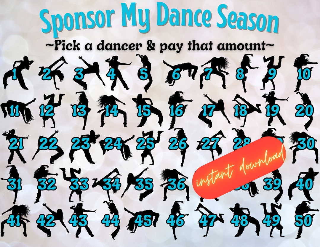 DANCE Hip-hop Calendar Fundraiser, 50 Sponsor My Season, Pick a Date to ...