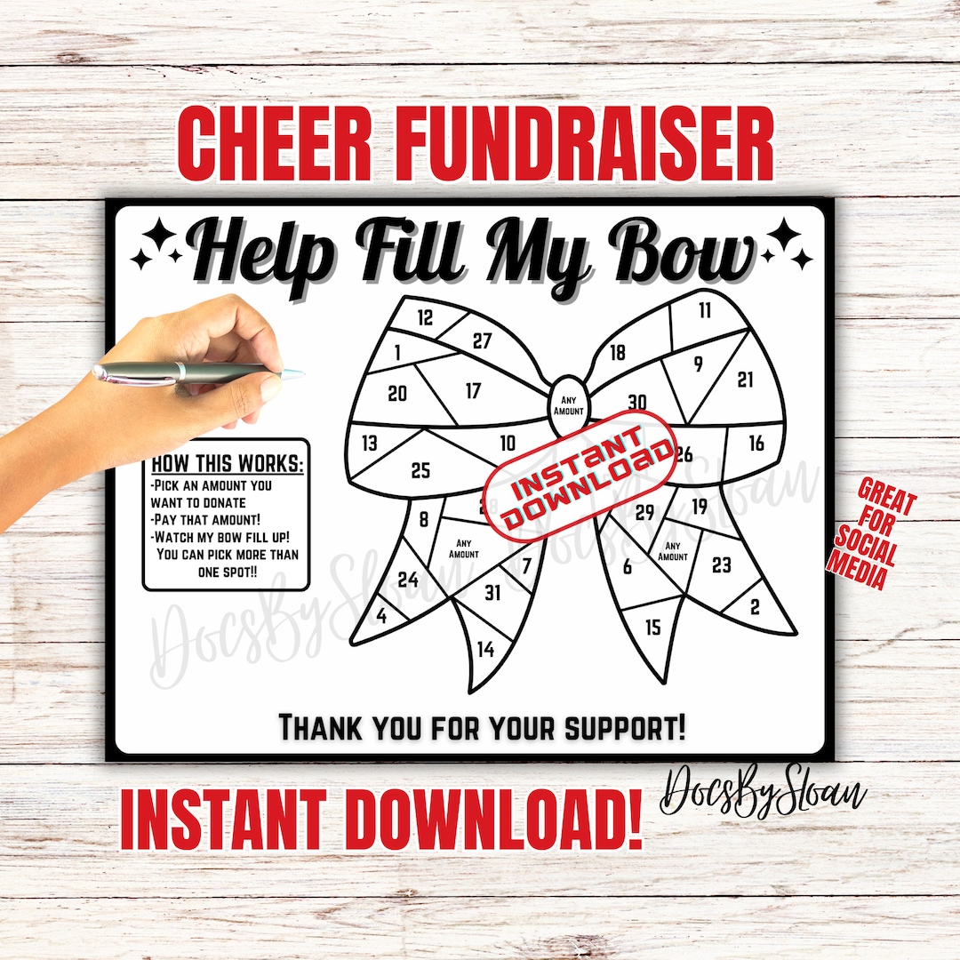 Fill My Bow Fundraiser, Cheerleading Fundraiser, Color My Season ...