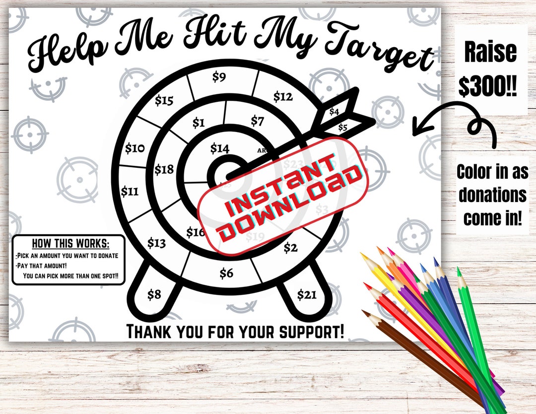 Target, All Purpose Fundriaser, Black Out Board, Pick a Date Donate ...