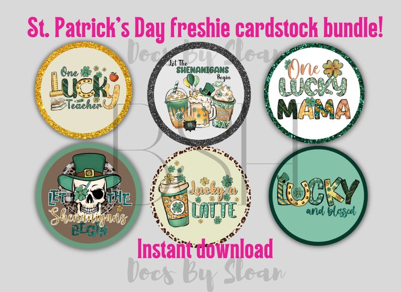 St Patrick's Day Cardstock, Cardstock for Freshies, Digital, Freshie ...