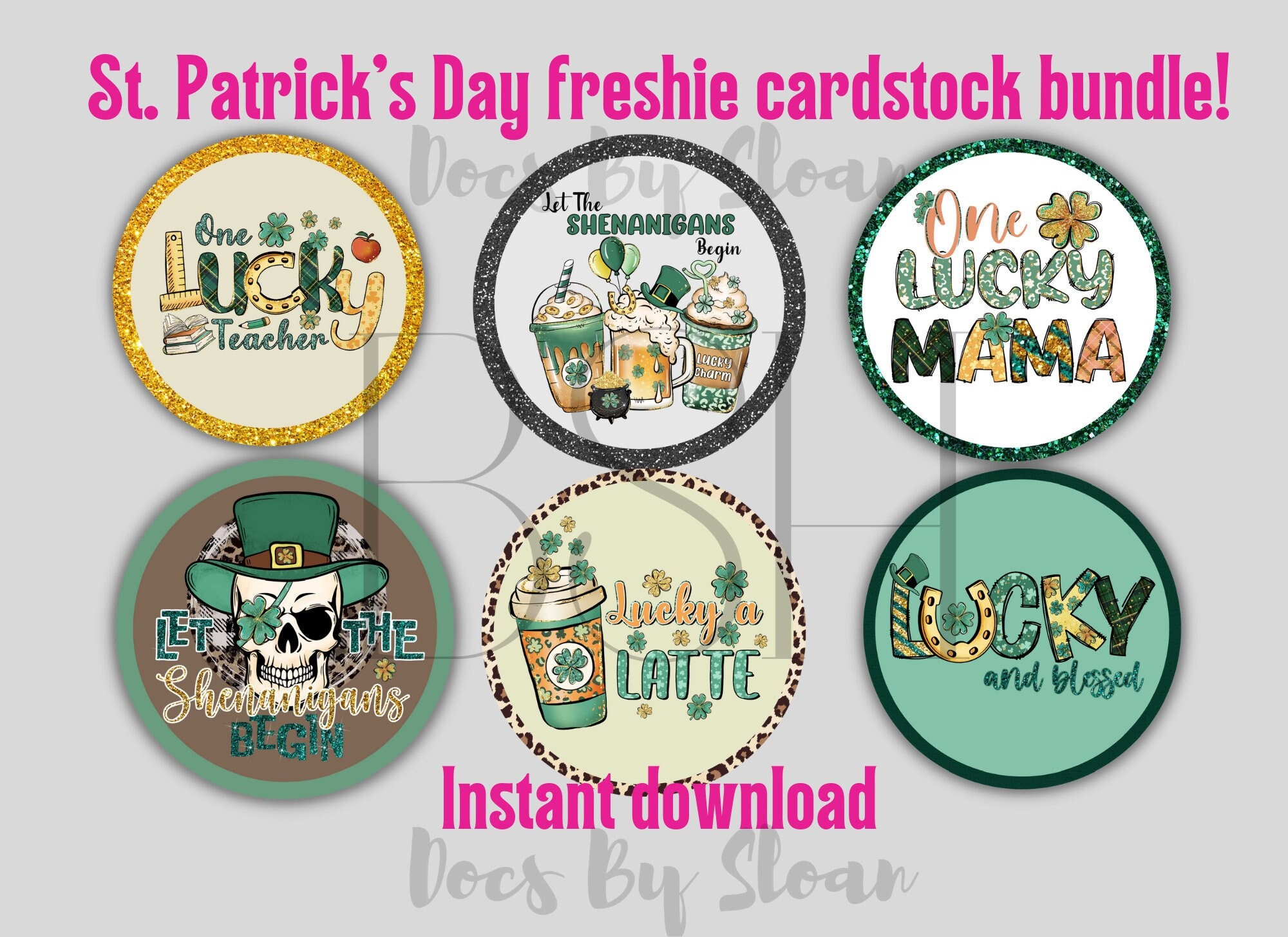 St Patrick's Day Cardstock, Cardstock for Freshies, Digital, Freshie ...