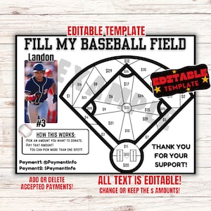 Editable Baseball Fundraiser, Fill My Baseball Field Fundraiser ...