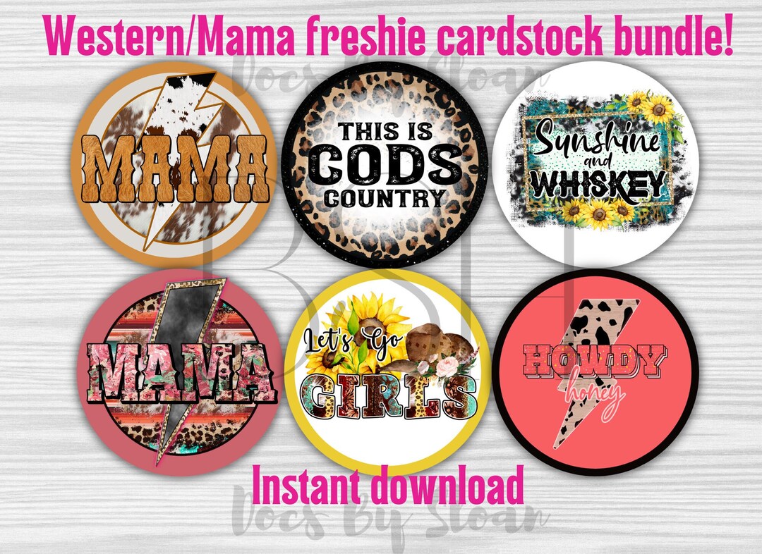 Western Country Cardstock Bundle, Mama, Mom, Freshies, Digital ...