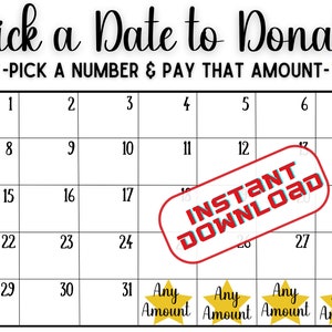Pick a Date to Donate Fundraiser,instant, Fundraiser, Pay the Date ...