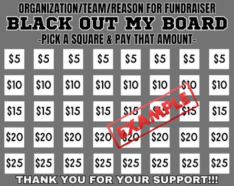 Editable Fundraiser Template, Custom Fill My Board Fundraiser ...