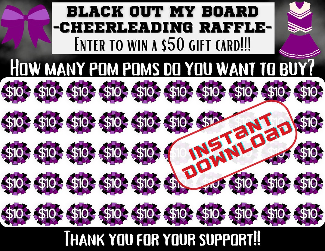 Cheer Raffle, Purple Black Out My Board, Pick a Date to Donate ...