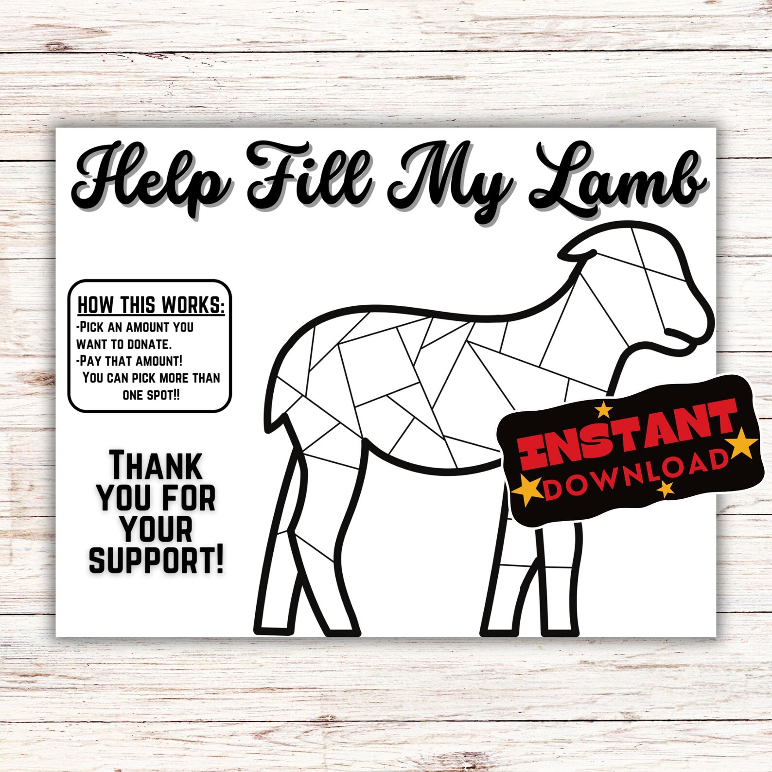 Fill My Lamb, Black Out Board, Pick a Date to Donate, Digital Print ...