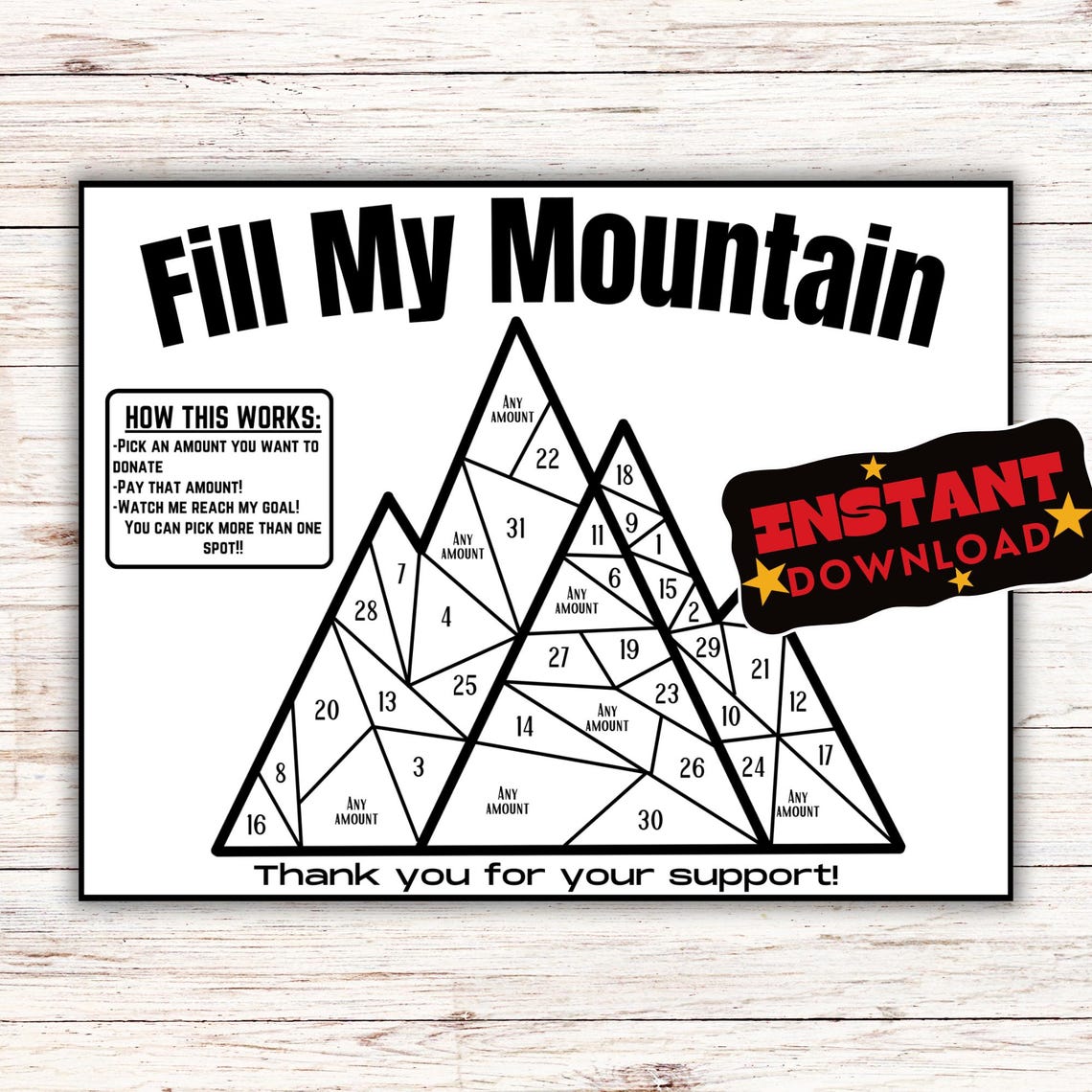 Fill My Moutain, Black Out My Board, Mountain, Pick a Date to Donate ...
