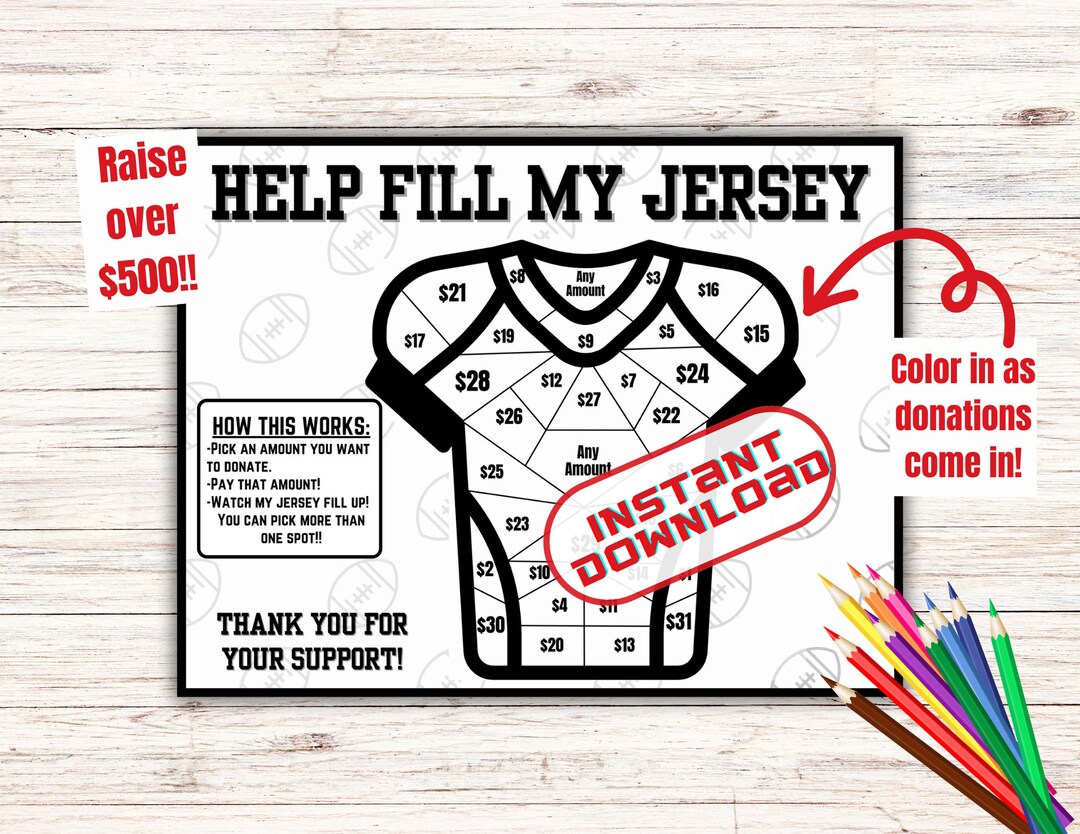 Fill My Jersey Fundraiser, Football Fundraiser, Football Pick a Date ...