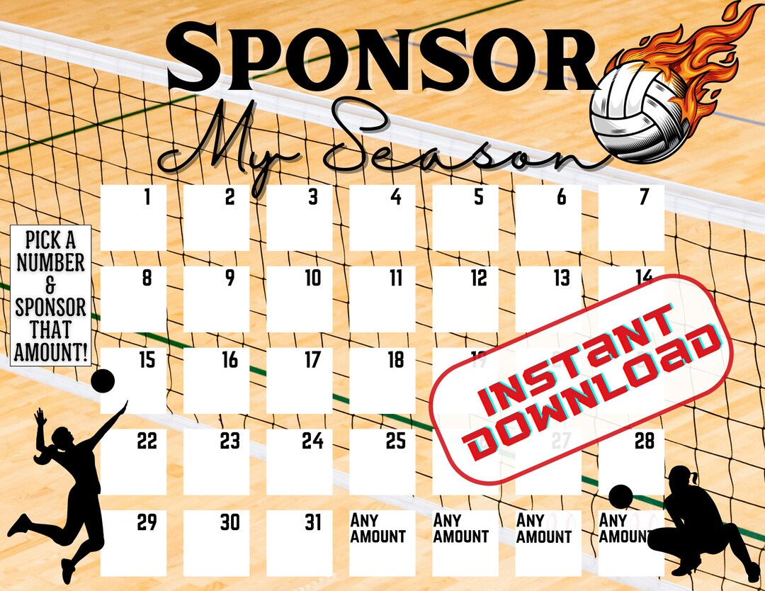 Volleyball Sponsor My Season, Fundraiser, Pay the Date, Sports ...