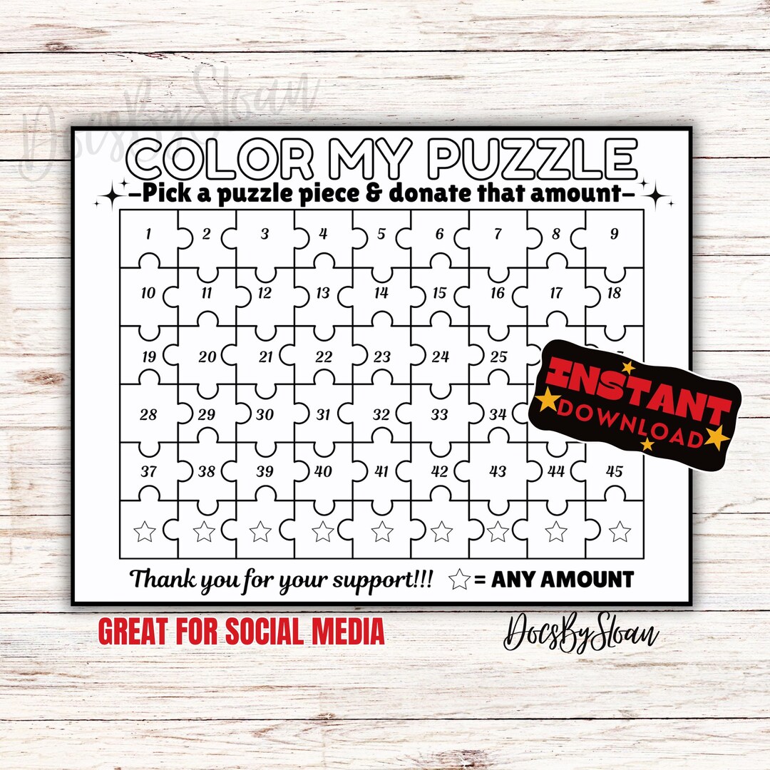 Color My Puzzle Fundraiser, Puzzle, Awareness, Fill Puzzle, Black Out ...
