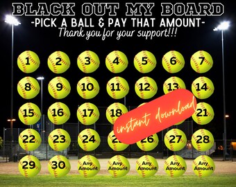 Editable Softball Calendar Fundraiser Pick a Date to Donate - Etsy