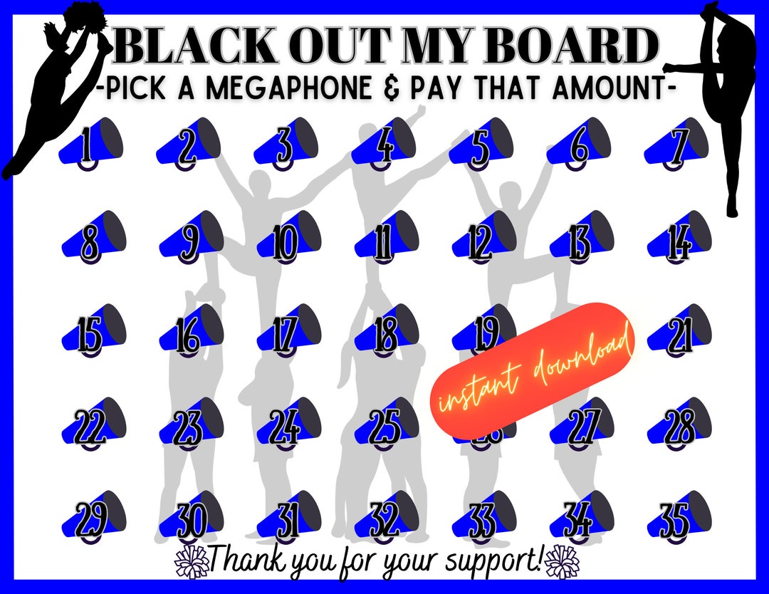 Cheer, Blue Black Out My Board, Pick a Date to Donate Fundraiser, Pay ...